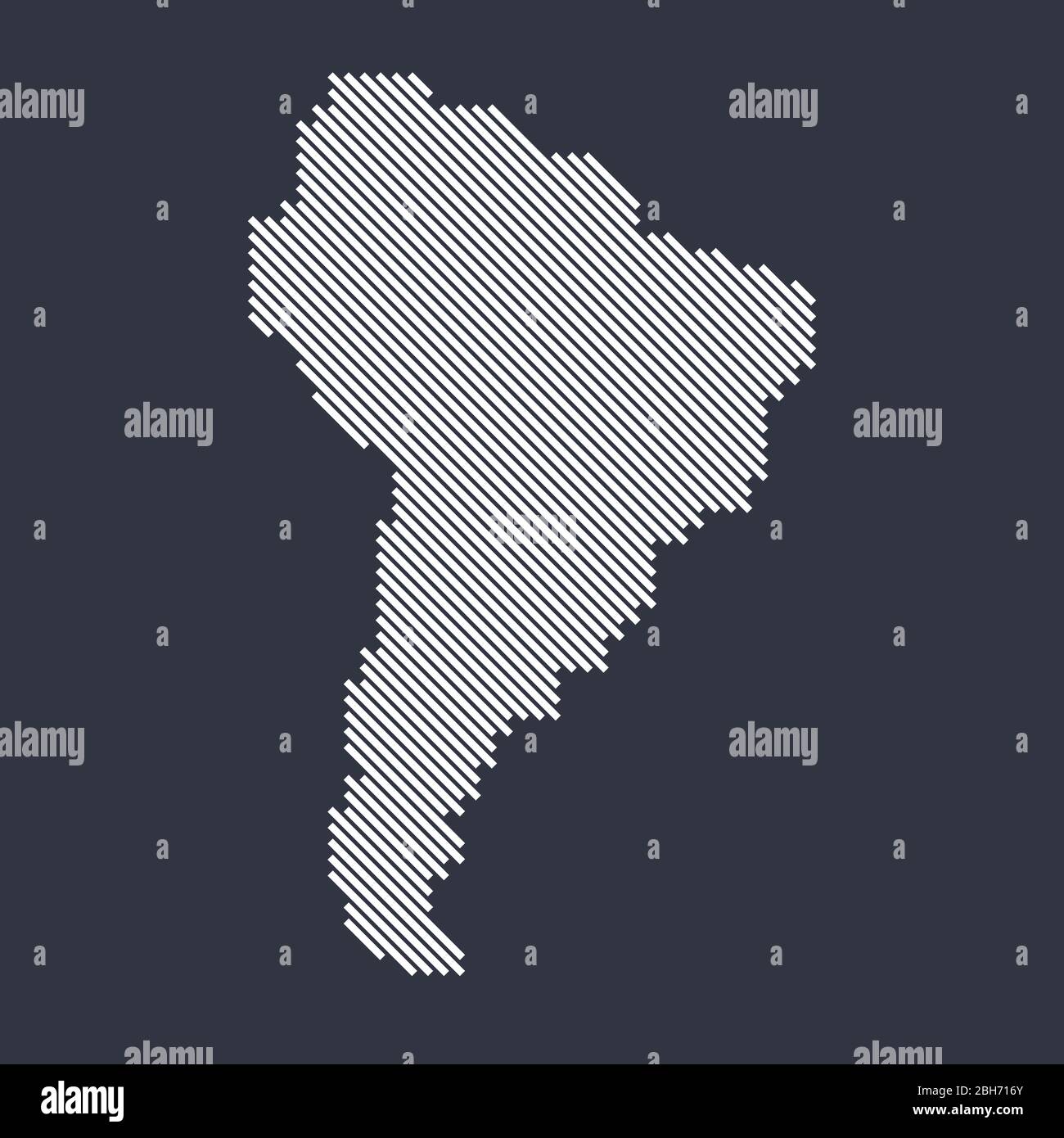 Stylized simple diagonal line map of South America Stock Vector Image ...