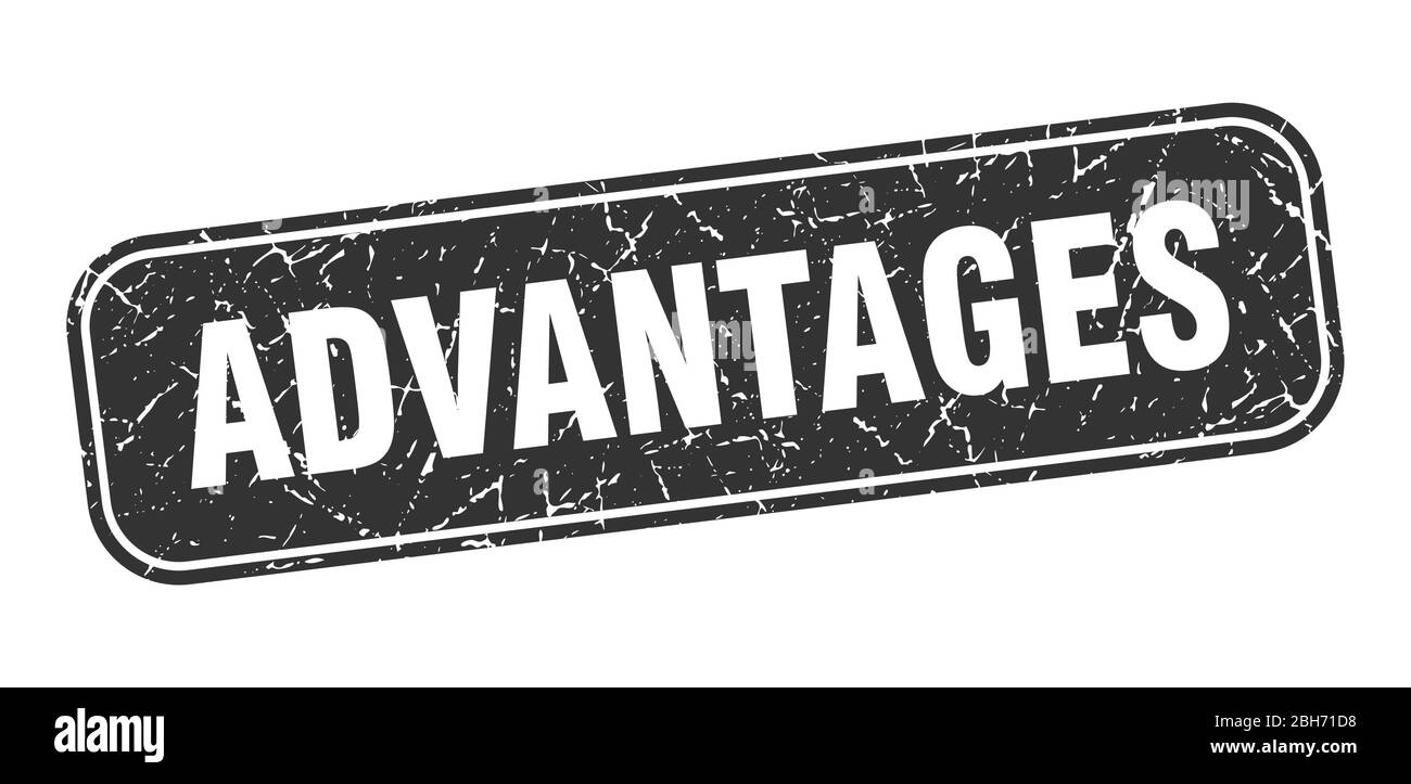 advantages stamp. advantages square grungy black sign Stock Vector Image & Art - Alamy