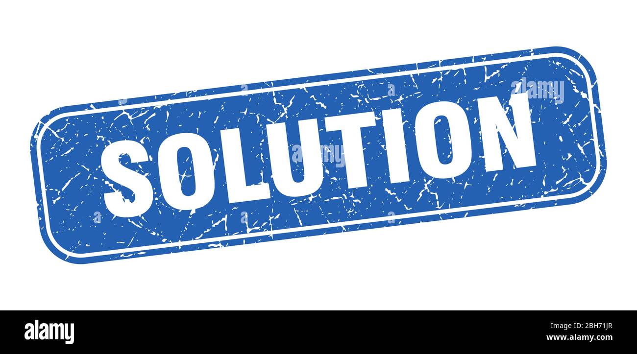 solution stamp. solution square grungy blue sign Stock Vector Image & Art - Alamy