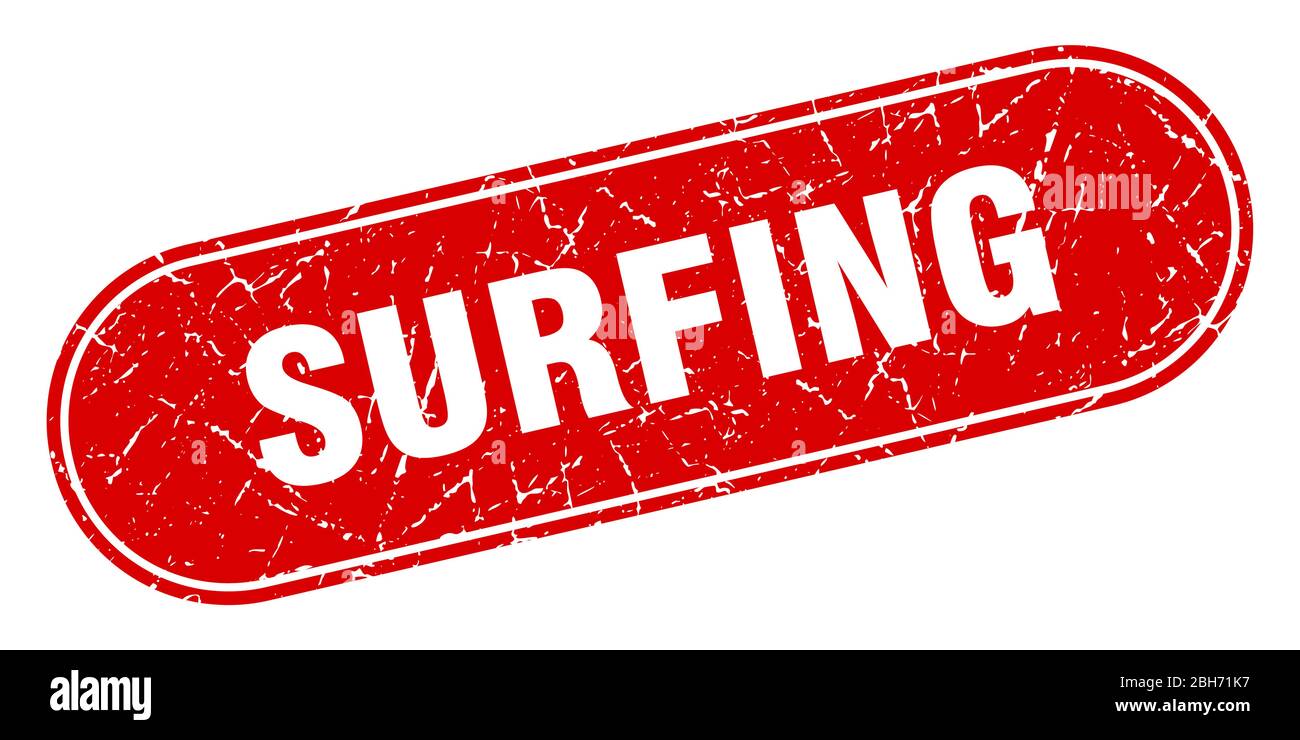 surfing sign. surfing grunge red stamp. Label Stock Vector Image & Art ...