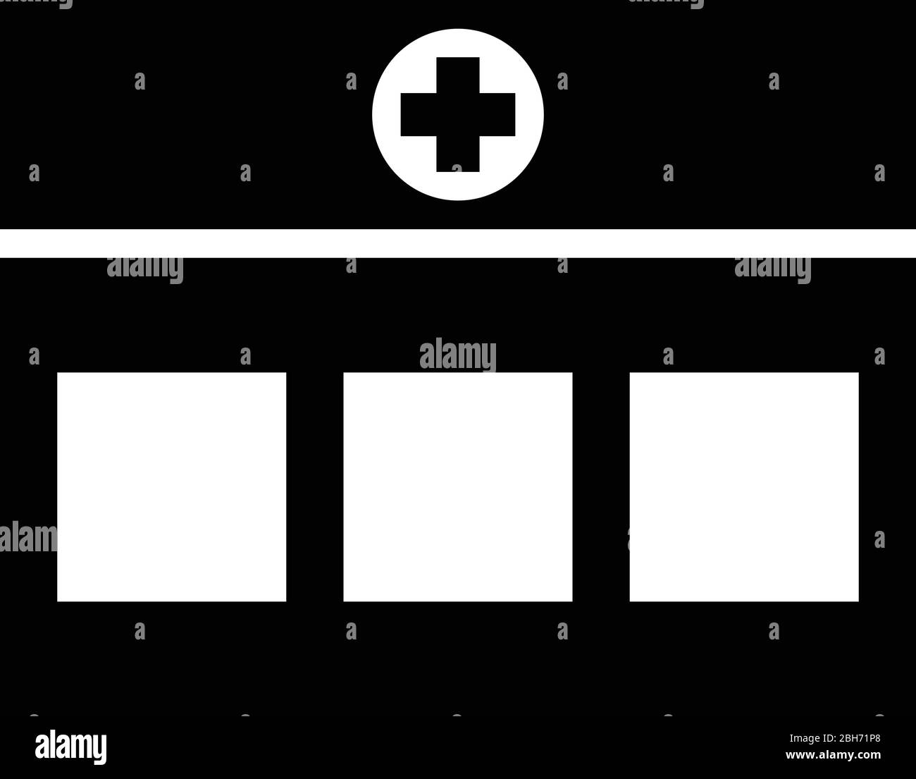 Hospital Clinic Medical building icon black color vector illustration ...