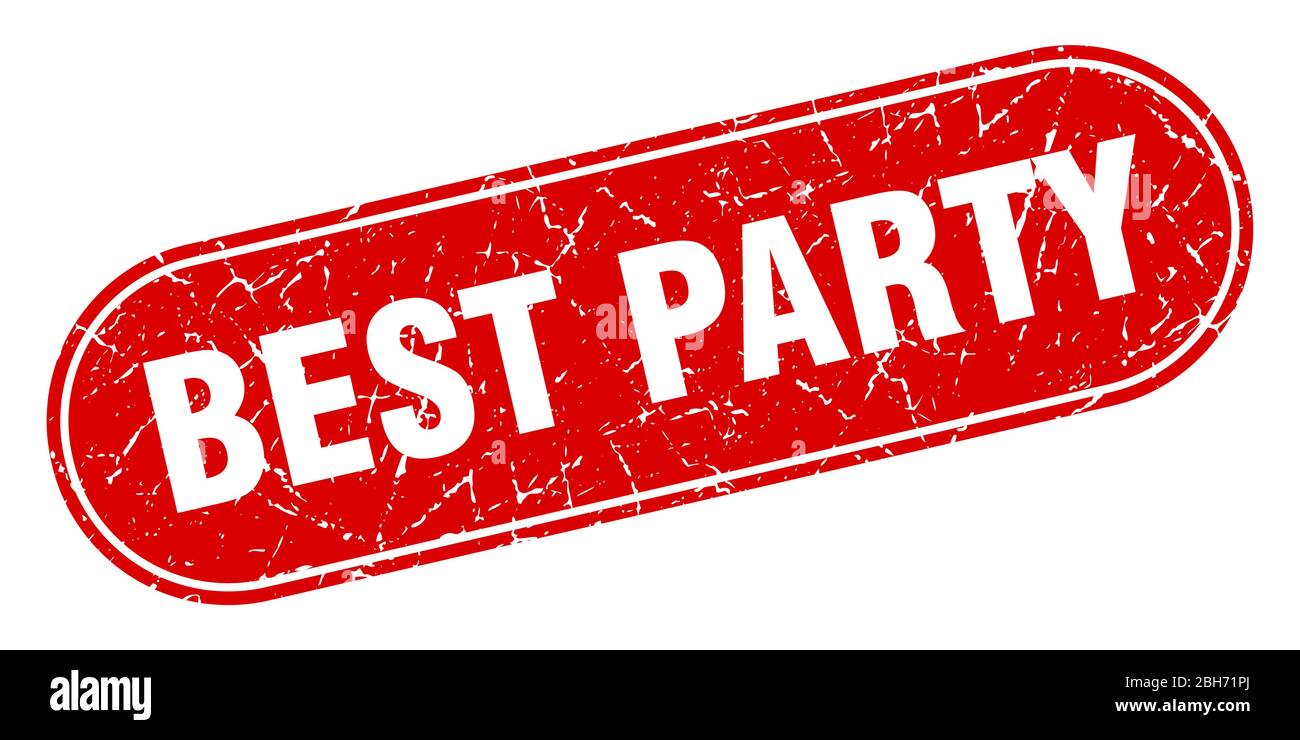 best party sign. best party grunge red stamp. Label Stock Vector Image ...