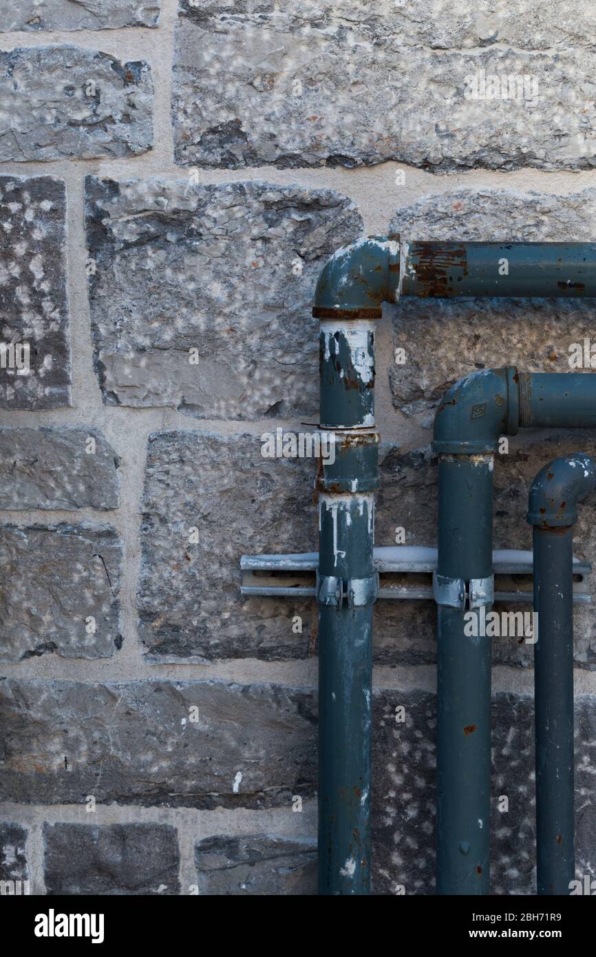Textured natural wallpaper of hammered chiseled granite stone wall and ...