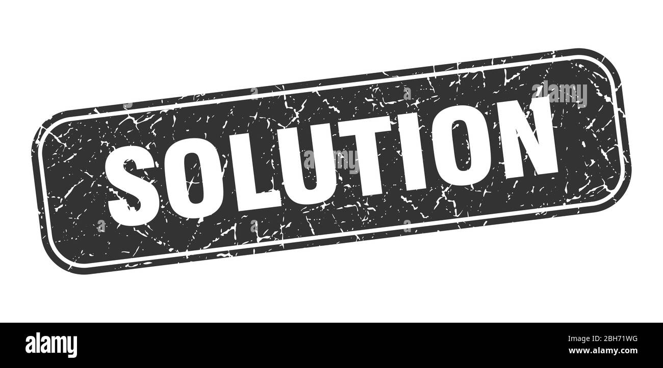 solution stamp. solution square grungy black sign Stock Vector Image ...