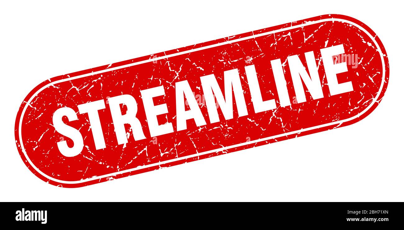 streamline sign. streamline grunge red stamp. Label Stock Vector Image ...