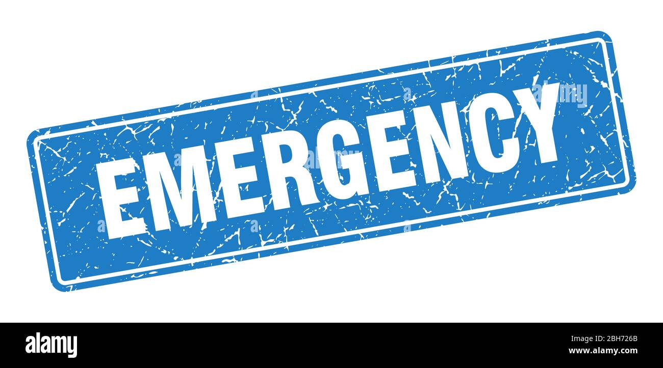 emergency stamp. emergency vintage blue label. Sign Stock Vector Image ...