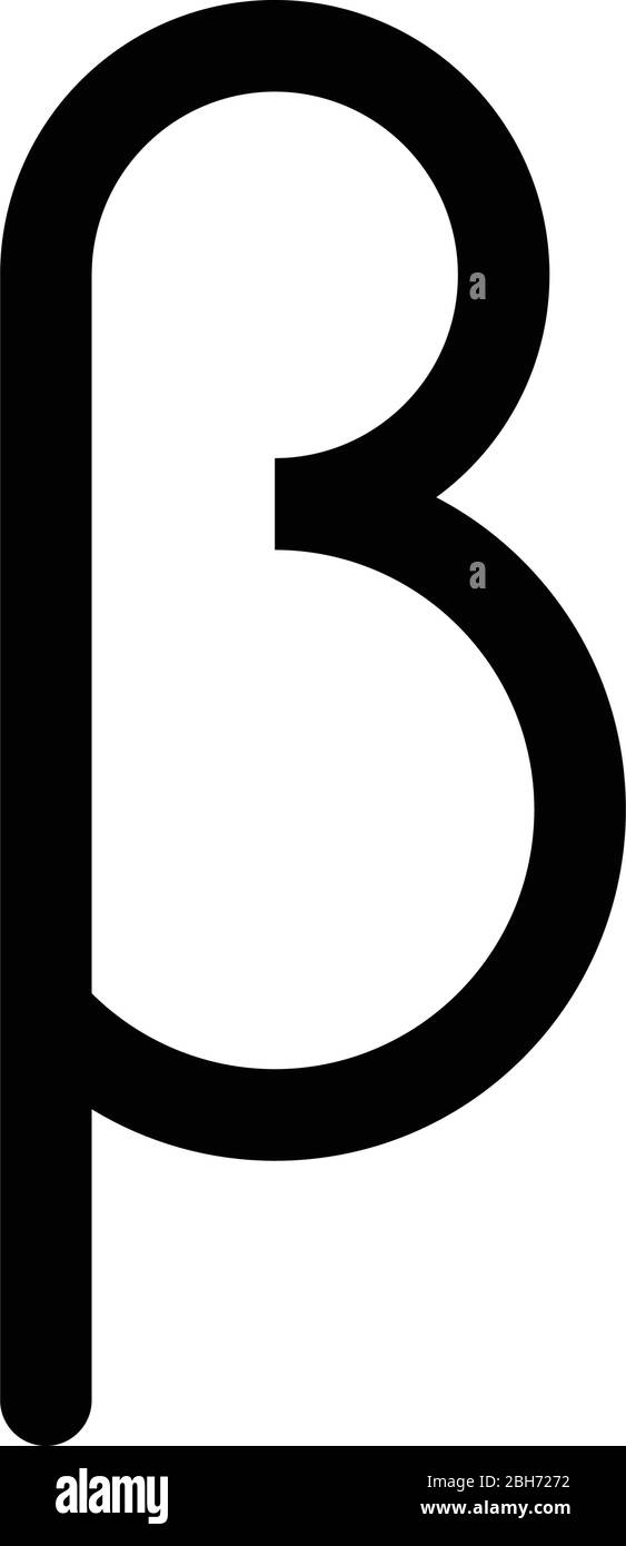 Beta greek symbol small letter lowercase font icon black color vector ...