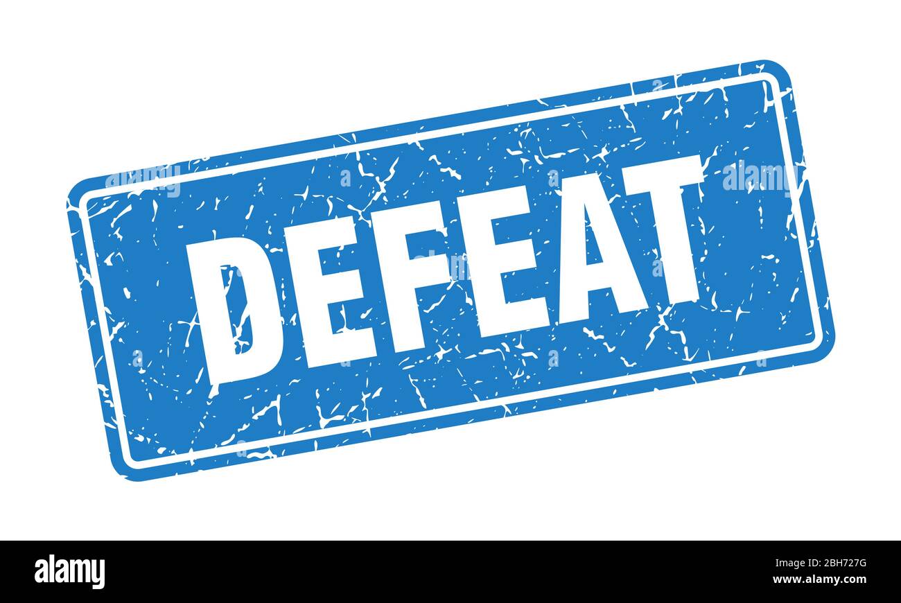 defeat stamp. defeat vintage blue label. Sign Stock Vector Image & Art ...