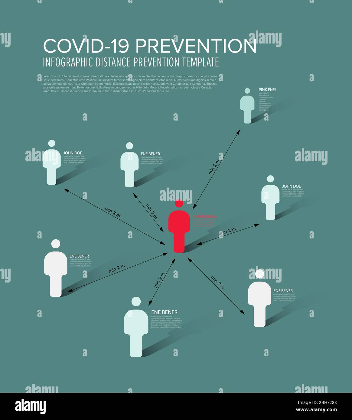 Covid-19 prevention infographic template - people safe distance minimum ...