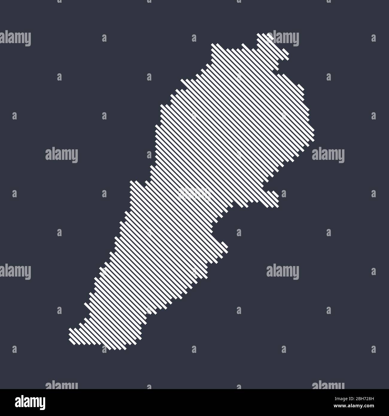 Stylized simple diagonal line map of Lebanon Stock Vector Image & Art ...
