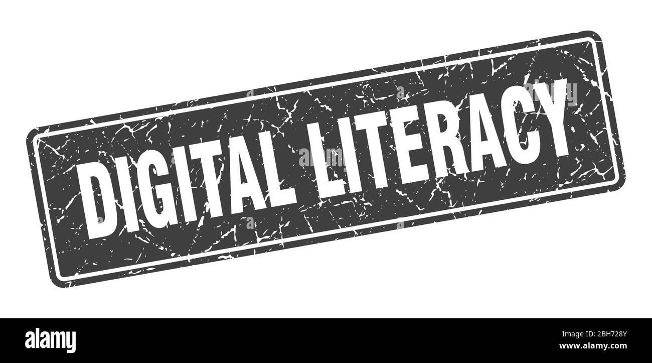 digital literacy stamp. digital literacy vintage black label. Sign ...