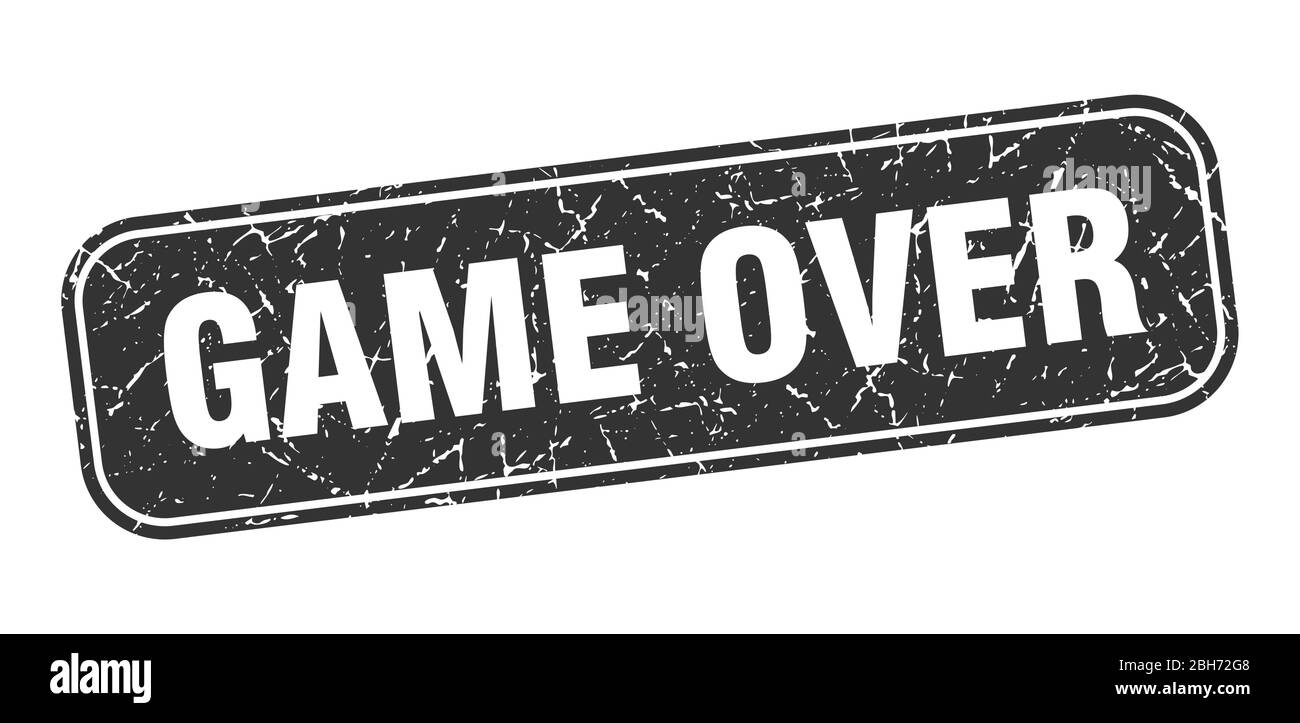 game over stamp. game over square grungy black sign Stock Vector Image ...