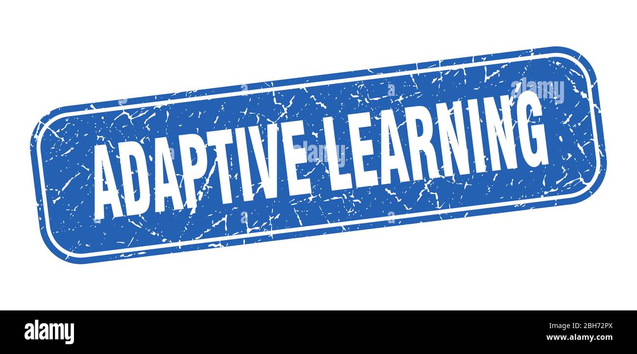 adaptive learning stamp. adaptive learning square grungy blue sign ...