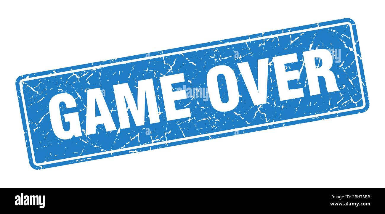 game over stamp. game over vintage blue label. Sign Stock Vector Image ...