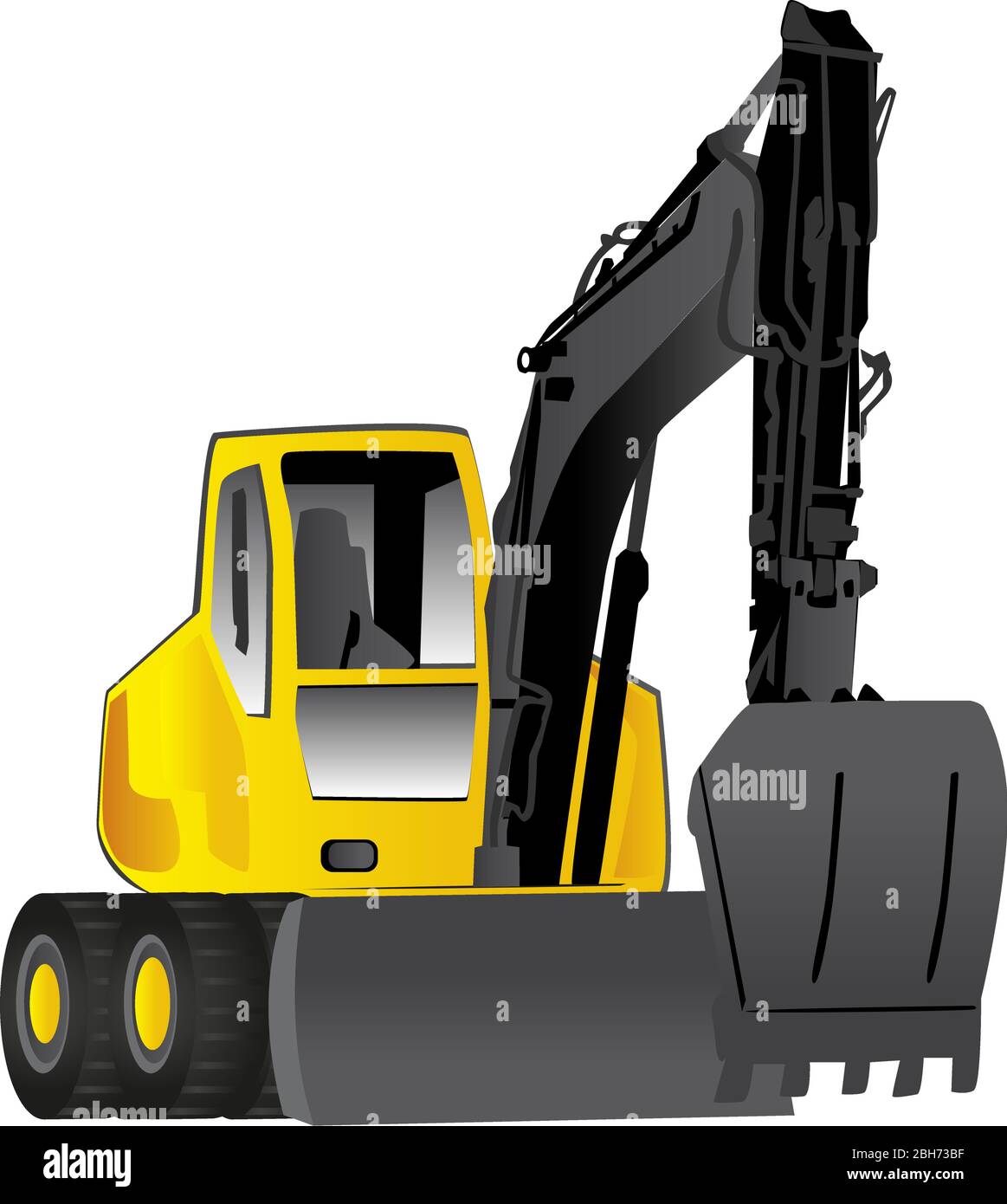 Excavator digger vehicle vector image Stock Vector Image & Art - Alamy