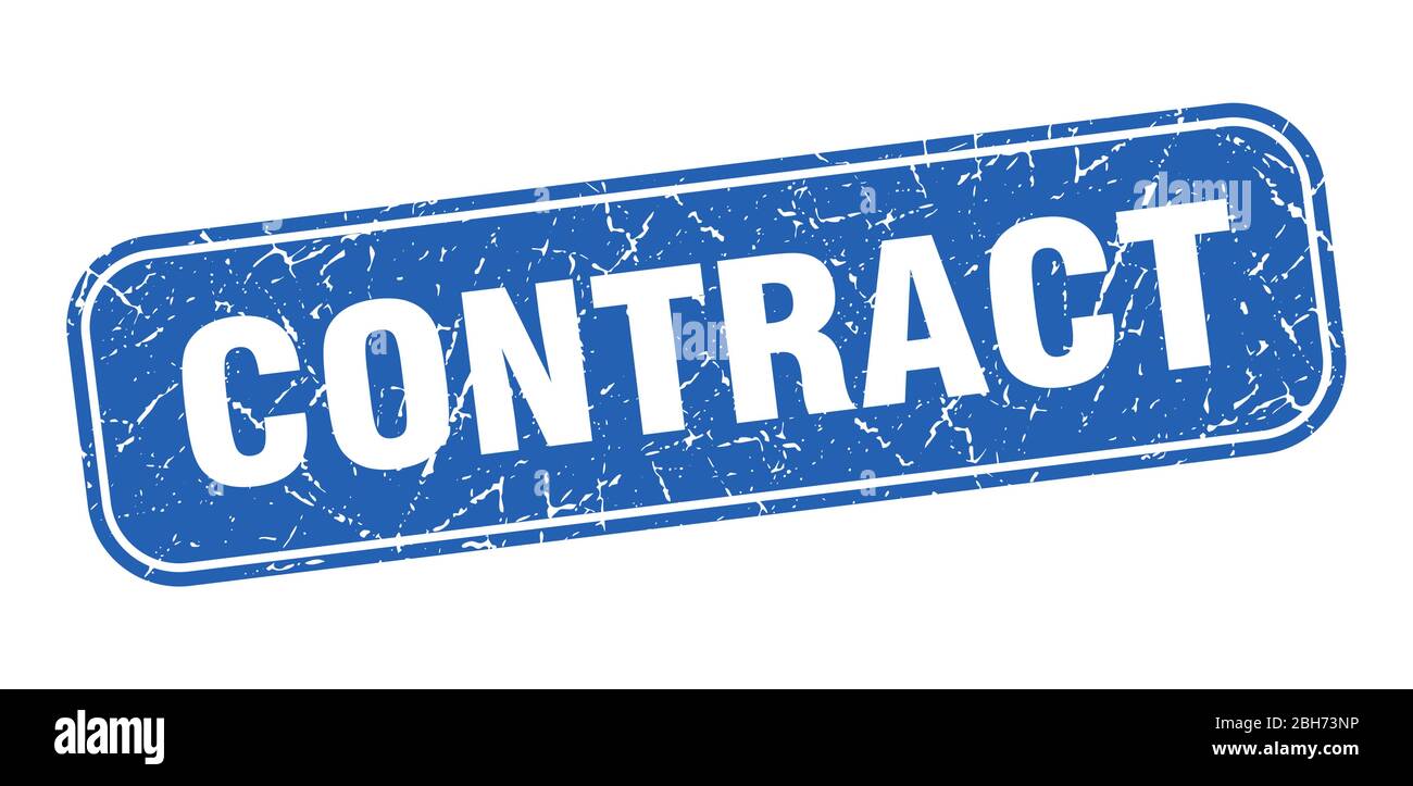 contract stamp. contract square grungy blue sign Stock Vector Image ...