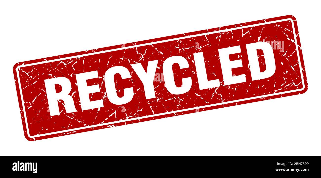 recycled stamp. recycled vintage red label. Sign Stock Vector Image ...