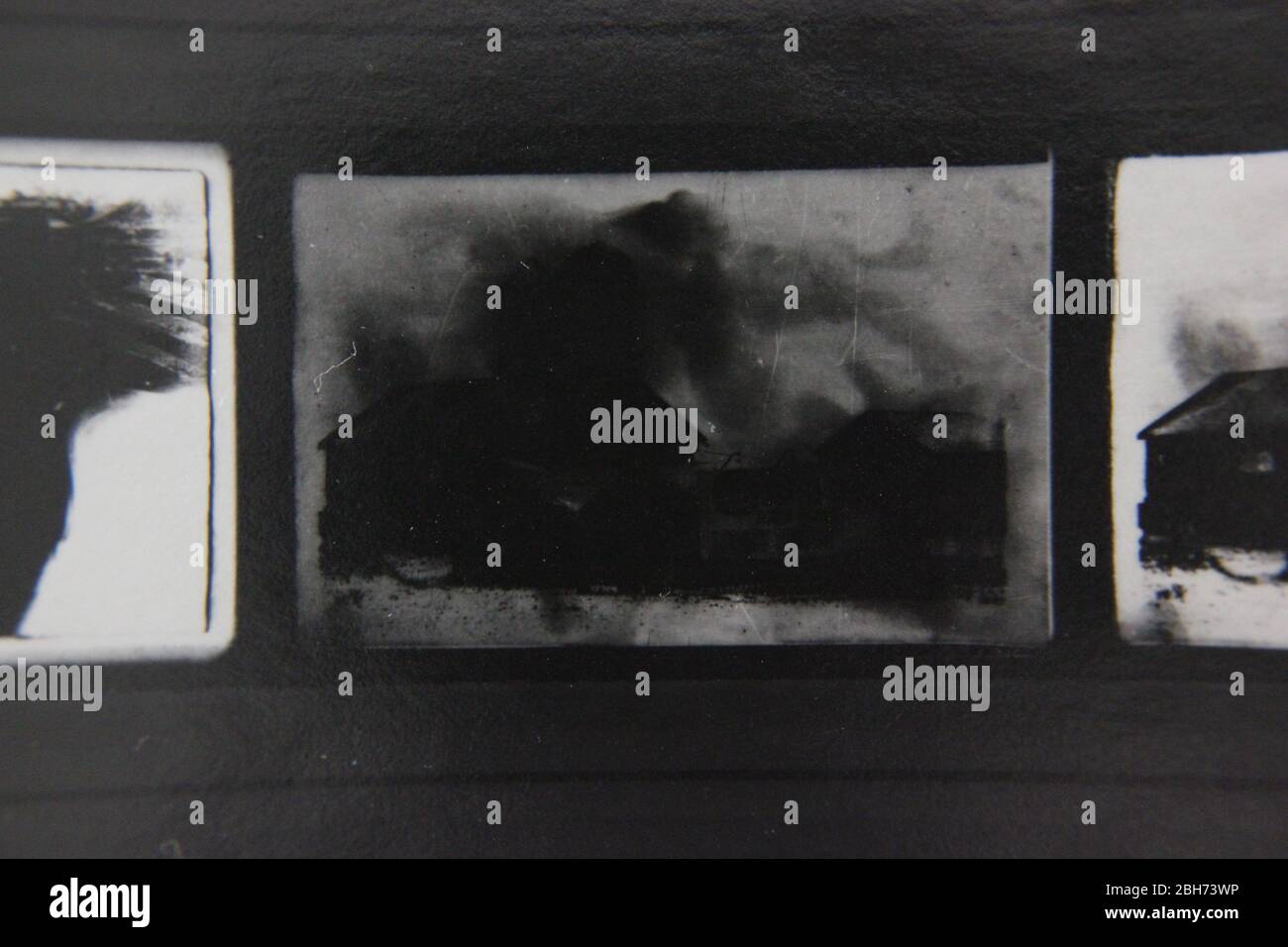 Fine 70s vintage extreme high contrast contact print photography of a ...