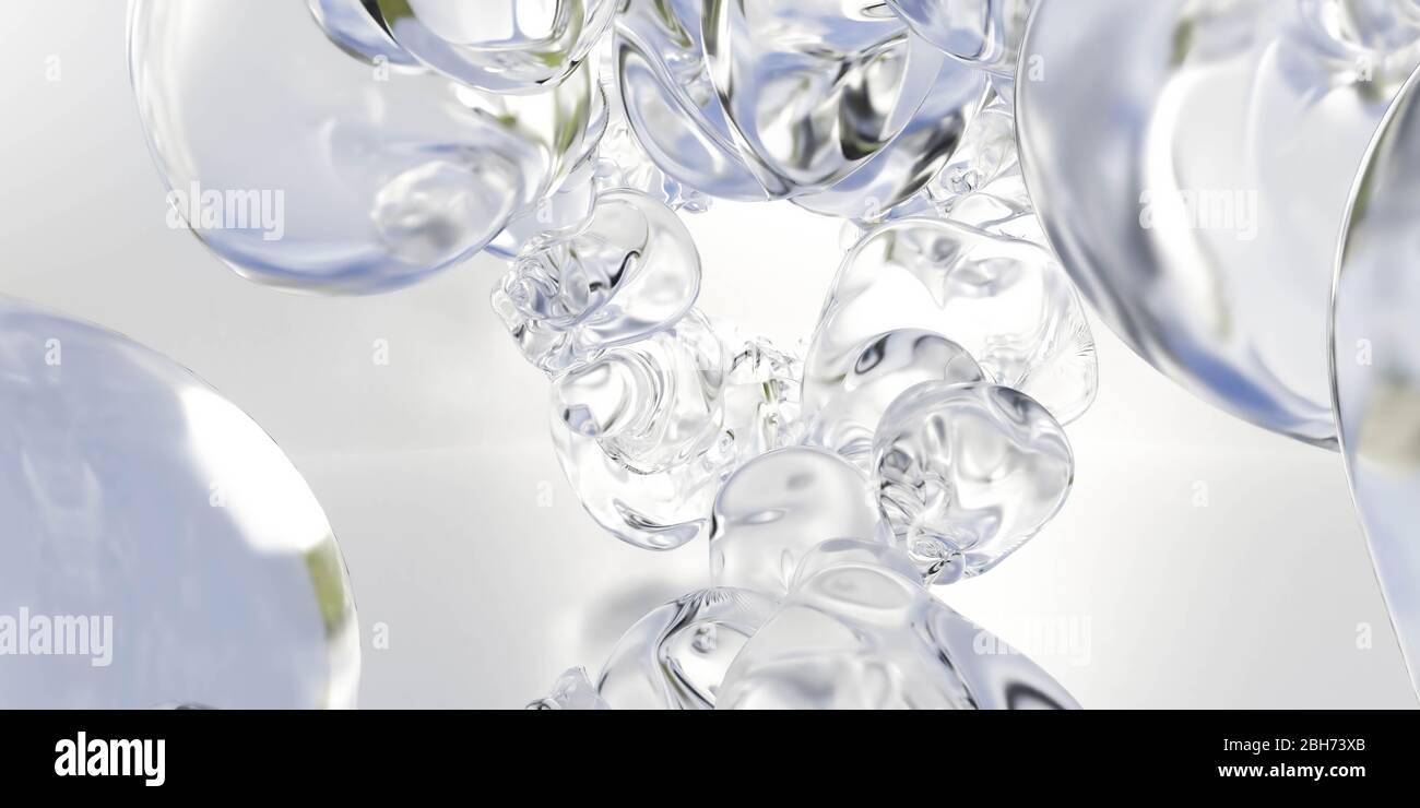 Water drops falling on white background 3d rendering illustration Stock ...