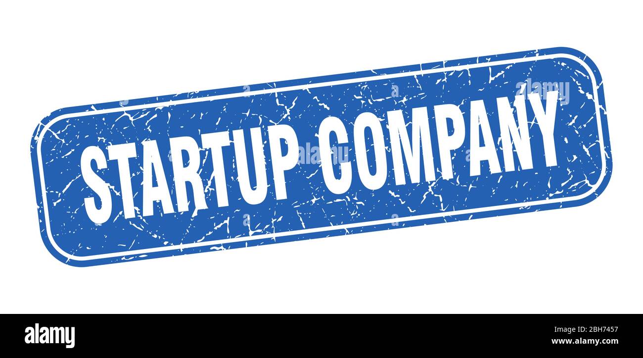 startup company stamp. startup company square grungy blue sign Stock ...