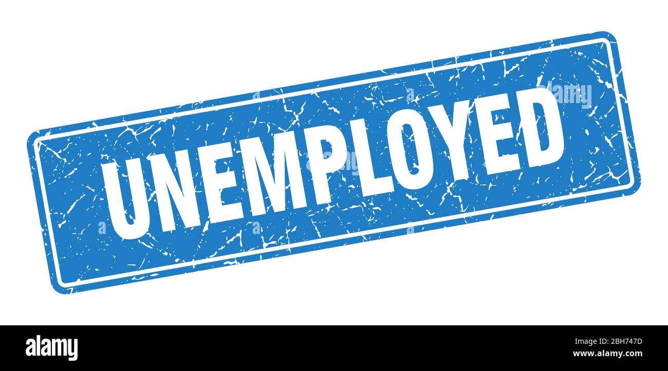 unemployed stamp. unemployed vintage blue label. Sign Stock Vector ...