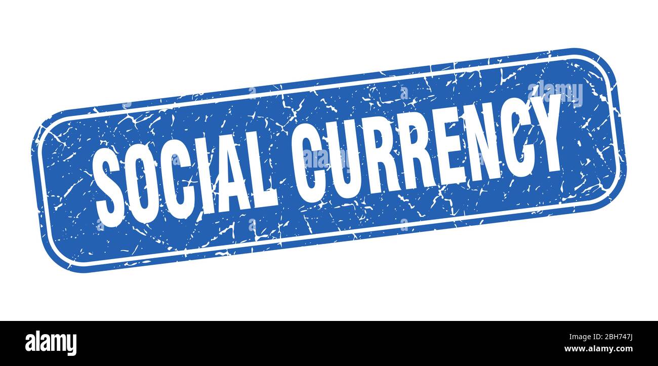 social currency stamp. social currency square grungy blue sign Stock ...