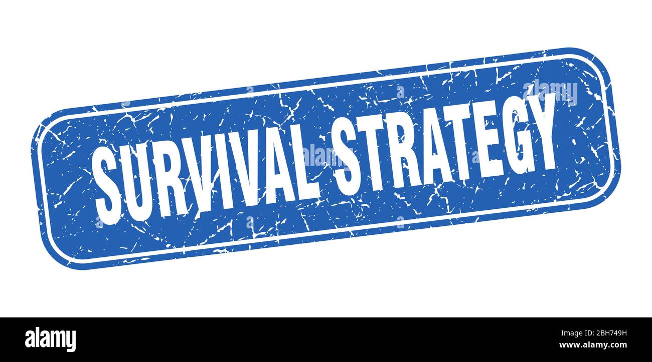 survival strategy stamp. survival strategy square grungy blue sign ...