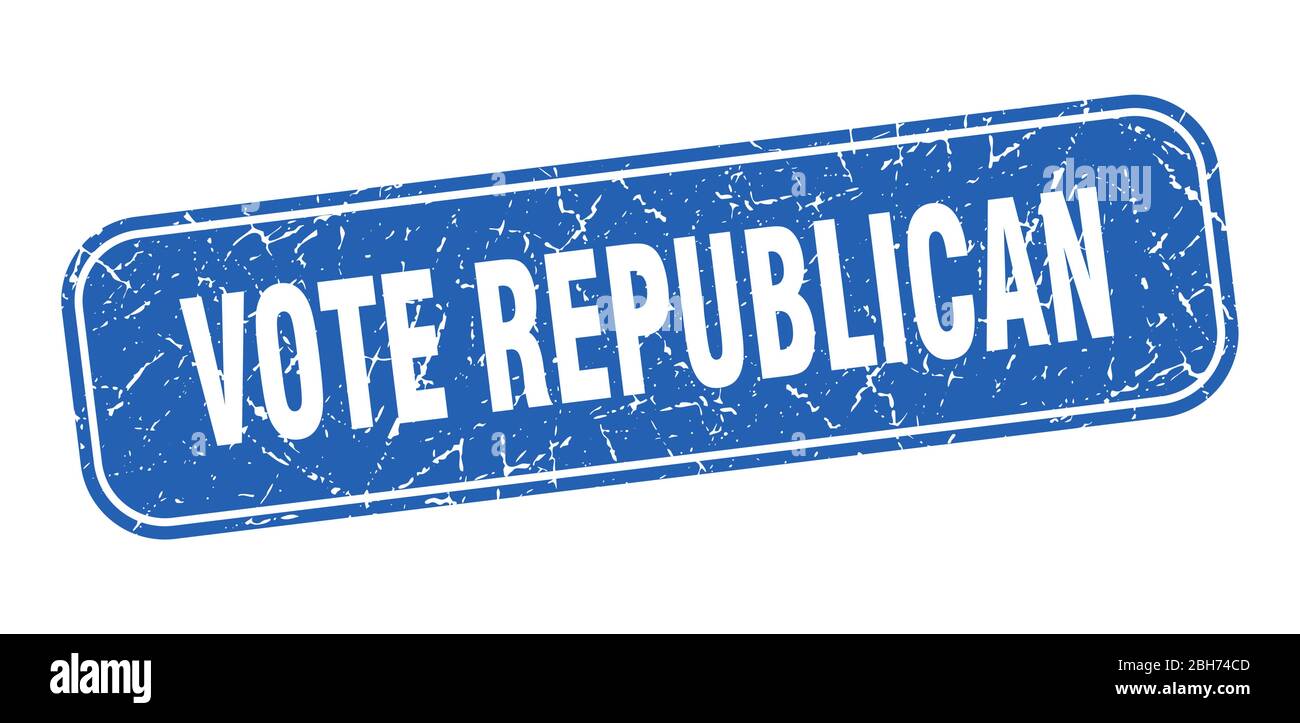 vote republican stamp. vote republican square grungy blue sign Stock ...