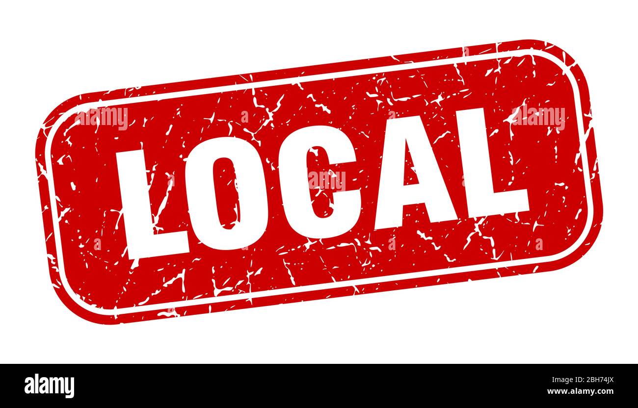 local stamp. local square grungy red sign Stock Vector Image & Art - Alamy