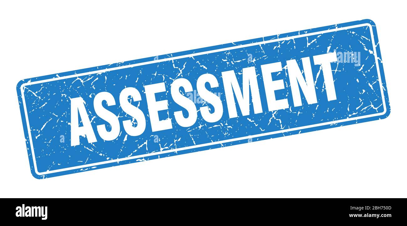 assessment stamp. assessment vintage blue label. Sign Stock Vector ...