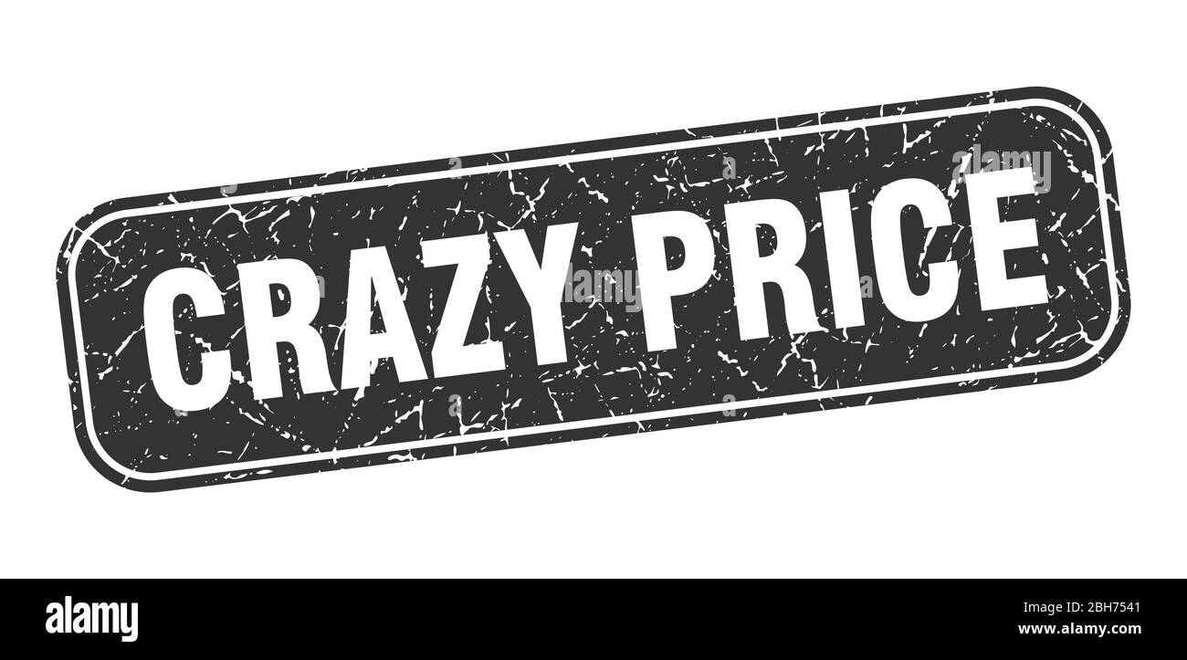 crazy price stamp. crazy price square grungy black sign Stock Vector ...