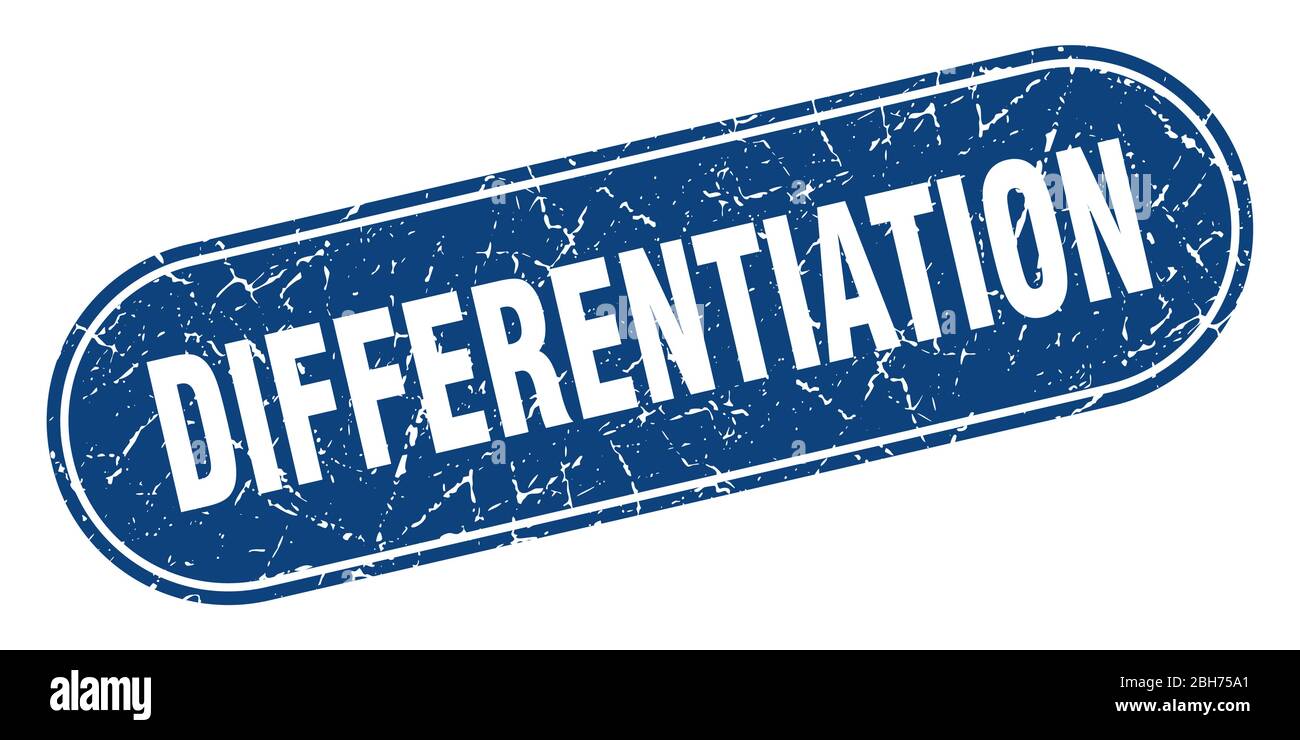 differentiation sign. differentiation grunge blue stamp. Label Stock ...