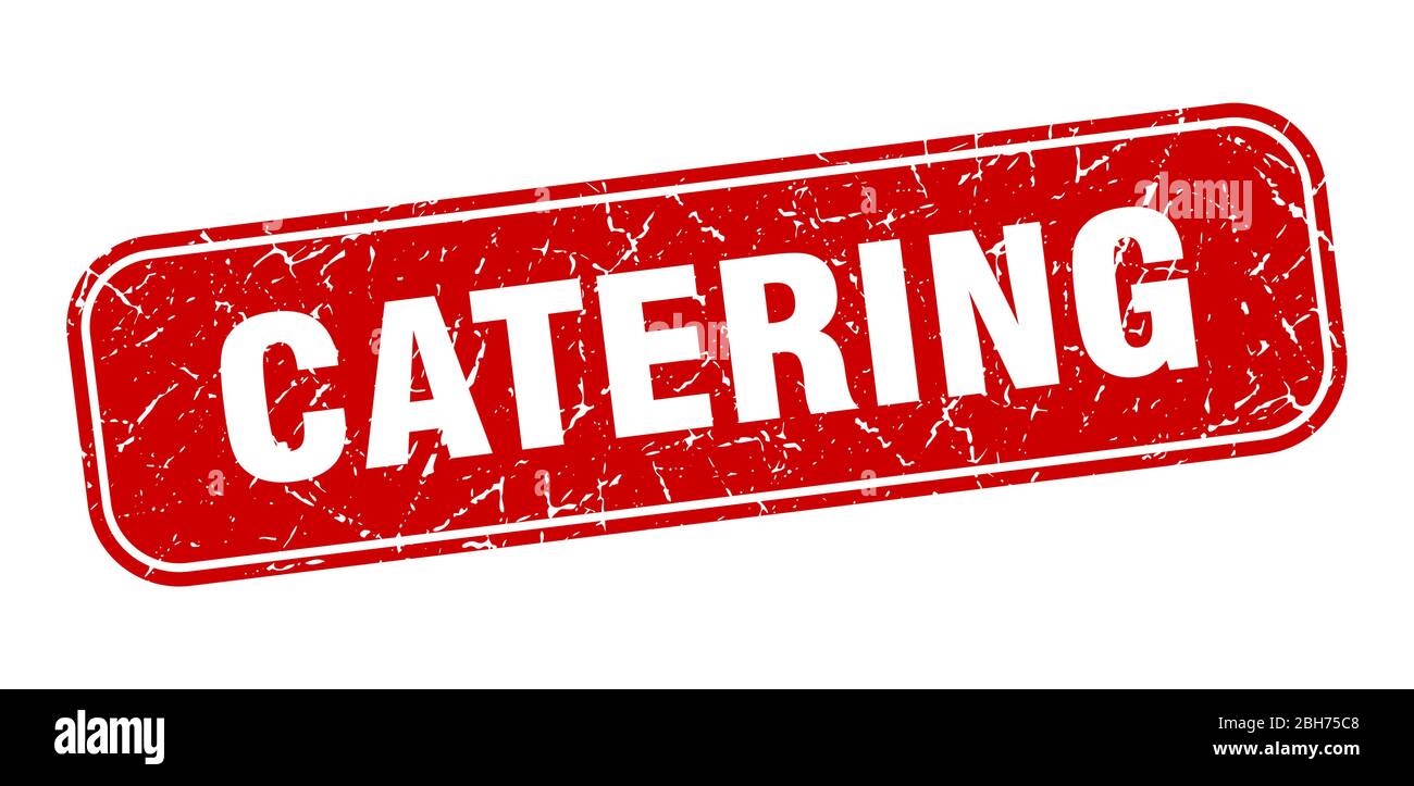 catering stamp. catering square grungy red sign Stock Vector Image ...