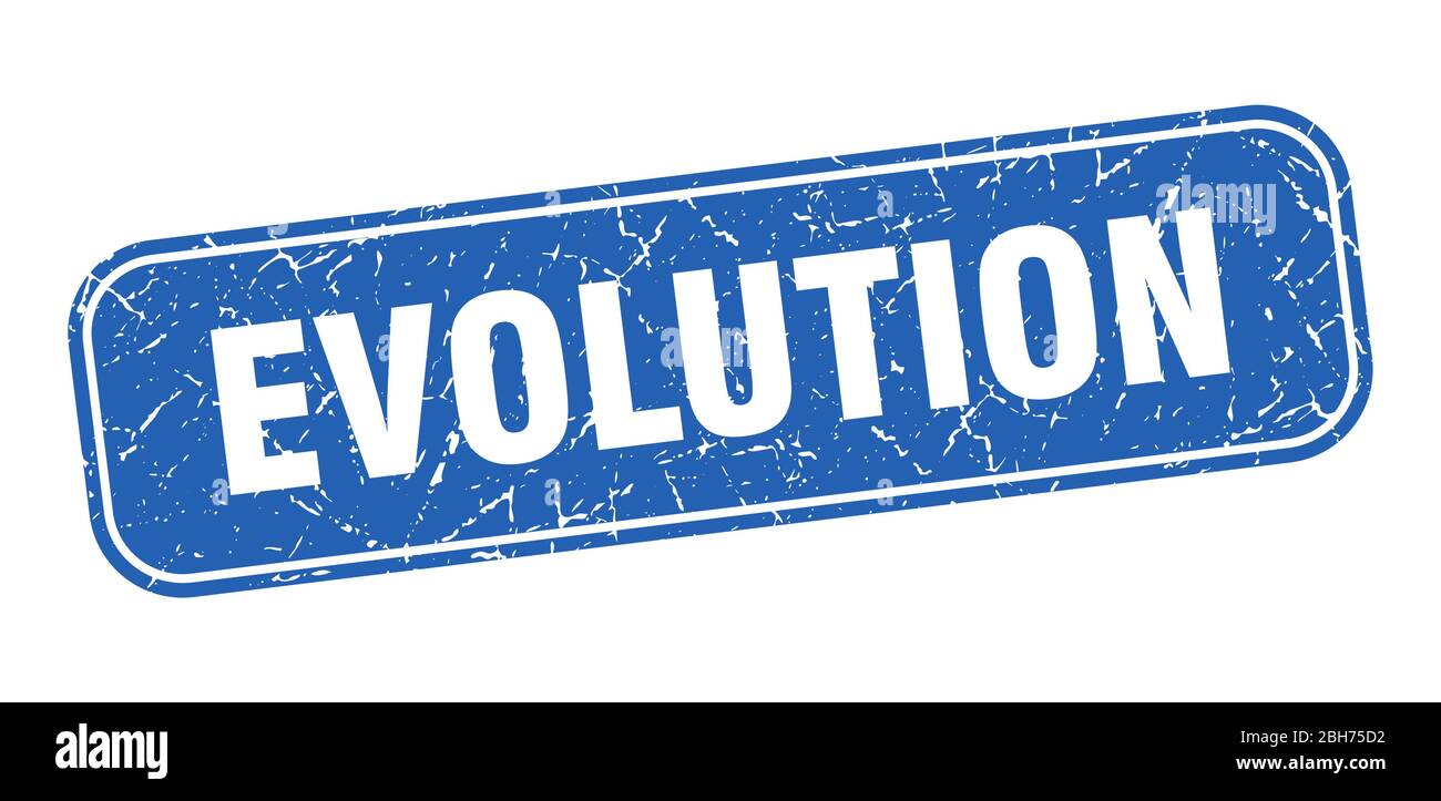 evolution stamp. evolution square grungy blue sign Stock Vector Image ...