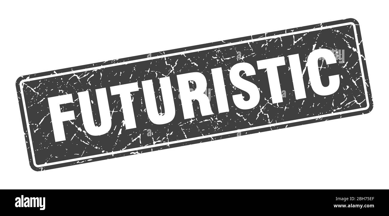 futuristic stamp. futuristic vintage black label. Sign Stock Vector ...