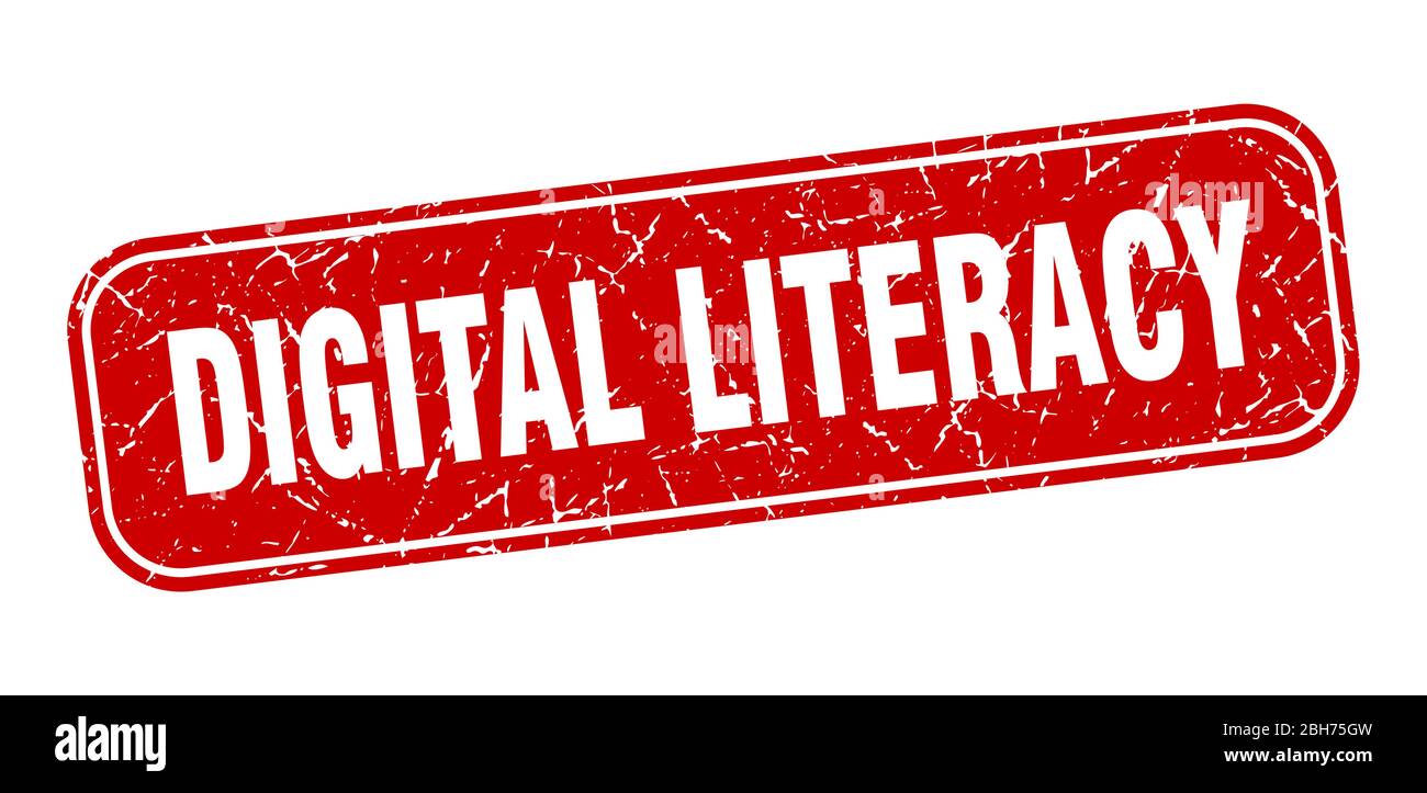 digital literacy stamp. digital literacy square grungy red sign Stock ...