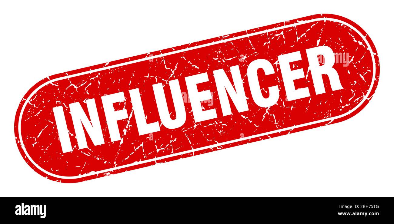 influencer sign. influencer grunge red stamp. Label Stock Vector Image ...