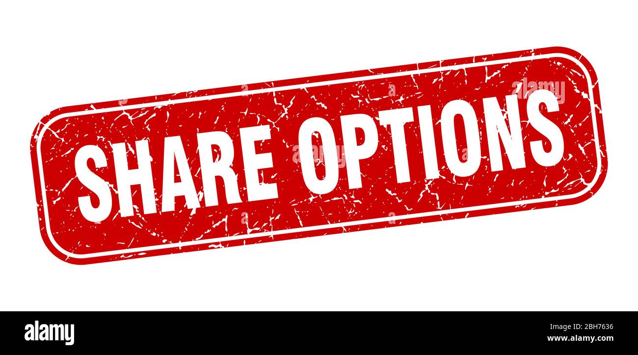 share options stamp. share options square grungy red sign Stock Vector ...