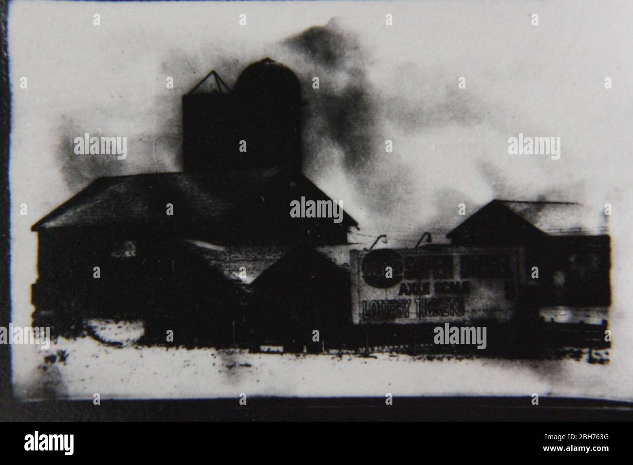 Fine 70s vintage black and white extreme photography of a rural farm ...