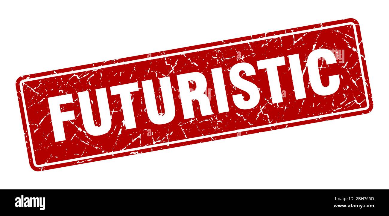 futuristic stamp. futuristic vintage red label. Sign Stock Vector Image ...