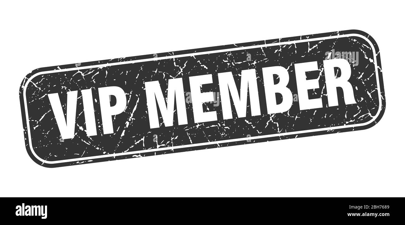 vip member stamp. vip member square grungy black sign Stock Vector ...