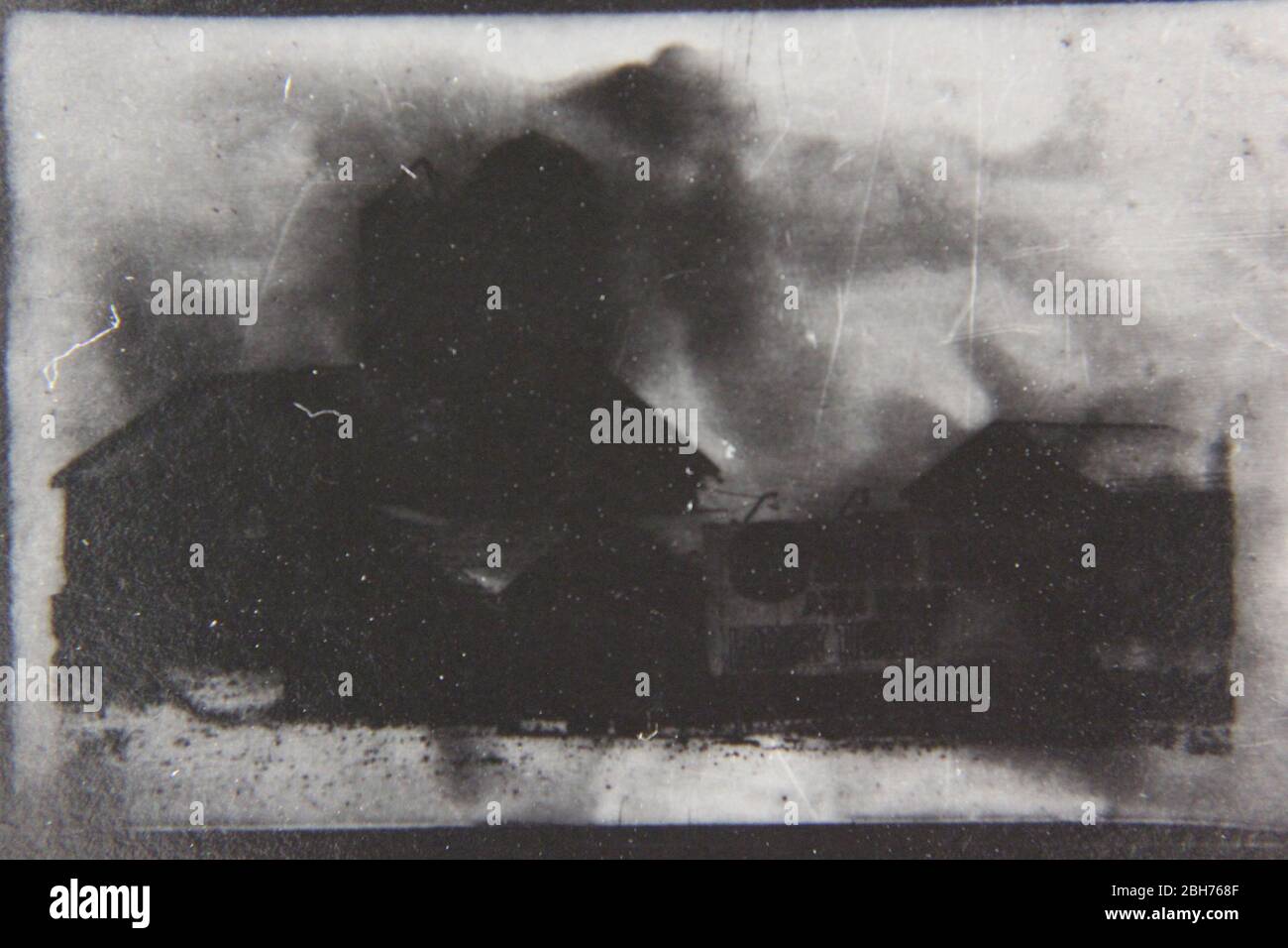 Fine 70s vintage black and white extreme photography of a rural farm ...