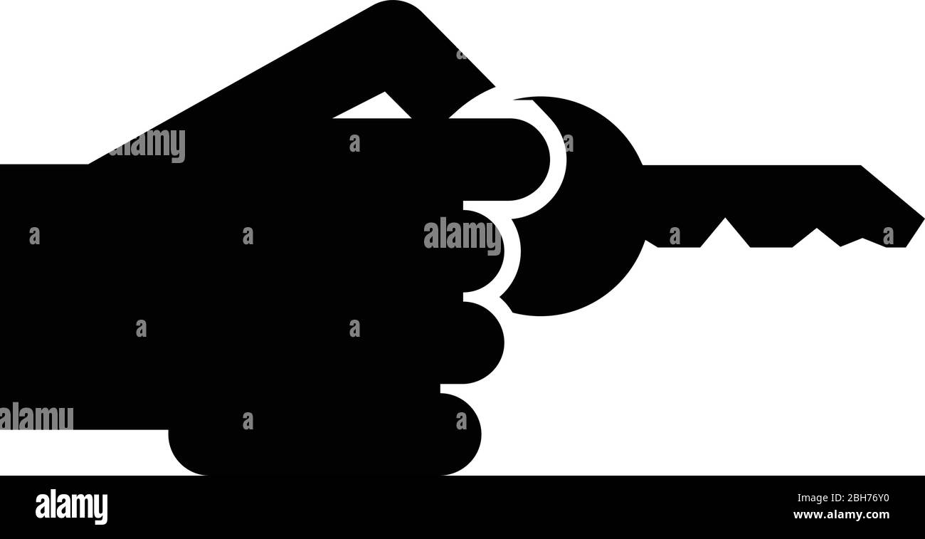 Hand holds key Concept opening Idea success Business access sign Unlock ...