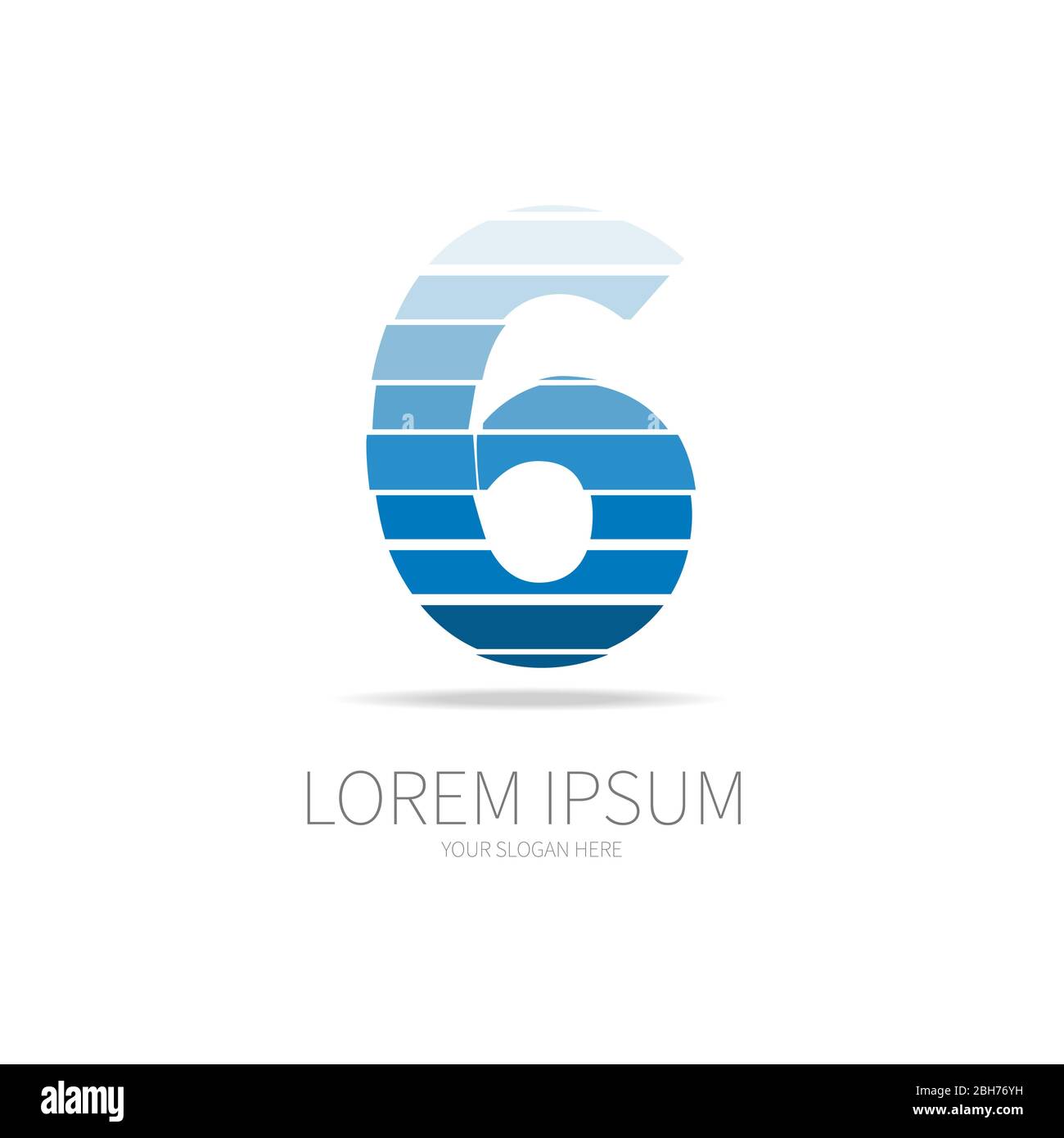 Number 6 logo, modern emblem, desing element template. Isolated Vector ...