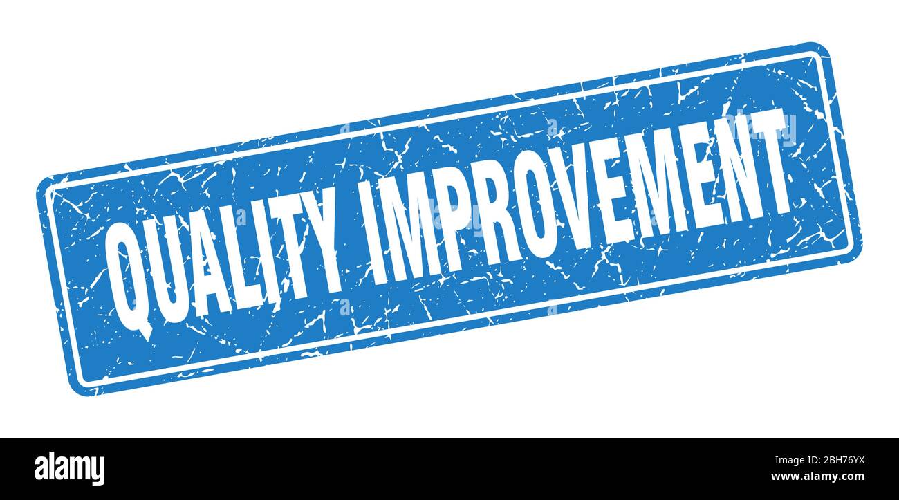quality improvement stamp. quality improvement vintage blue label. Sign ...