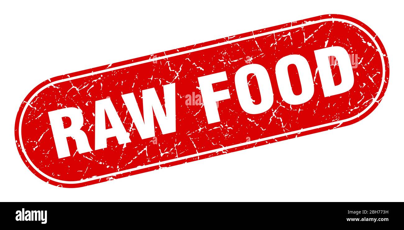 raw food sign. raw food grunge red stamp. Label Stock Vector Image ...