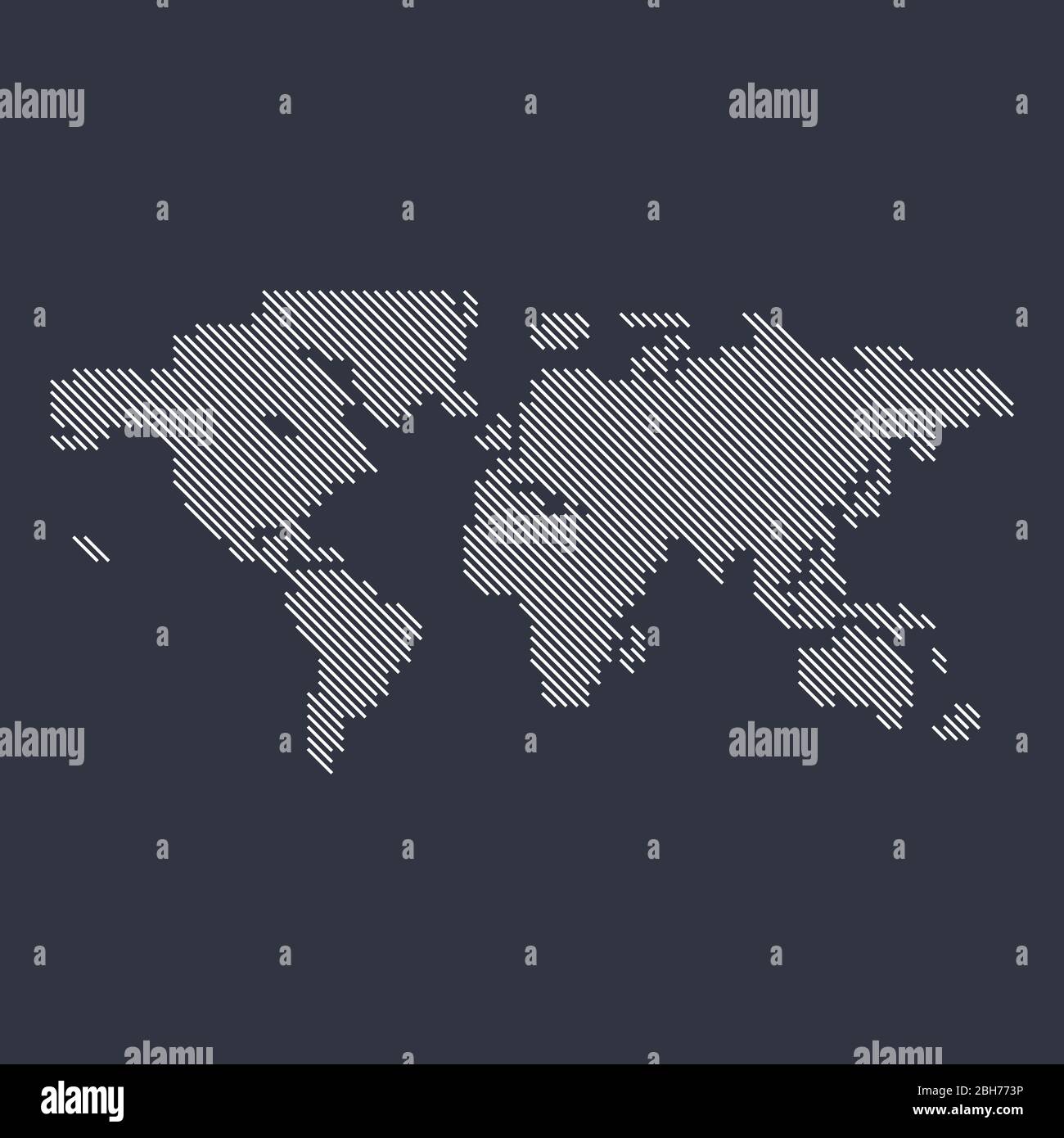 Stylized simple diagonal line map of the World Stock Vector Image & Art ...