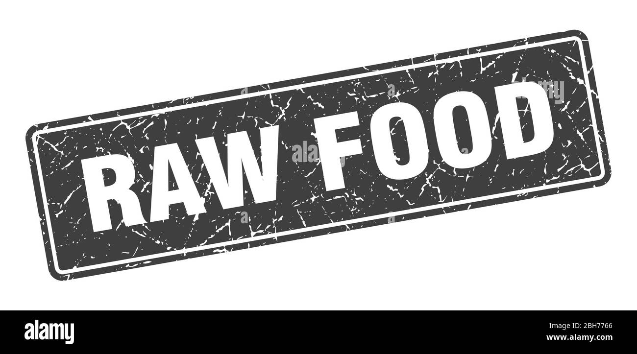raw food stamp. raw food vintage black label. Sign Stock Vector Image ...