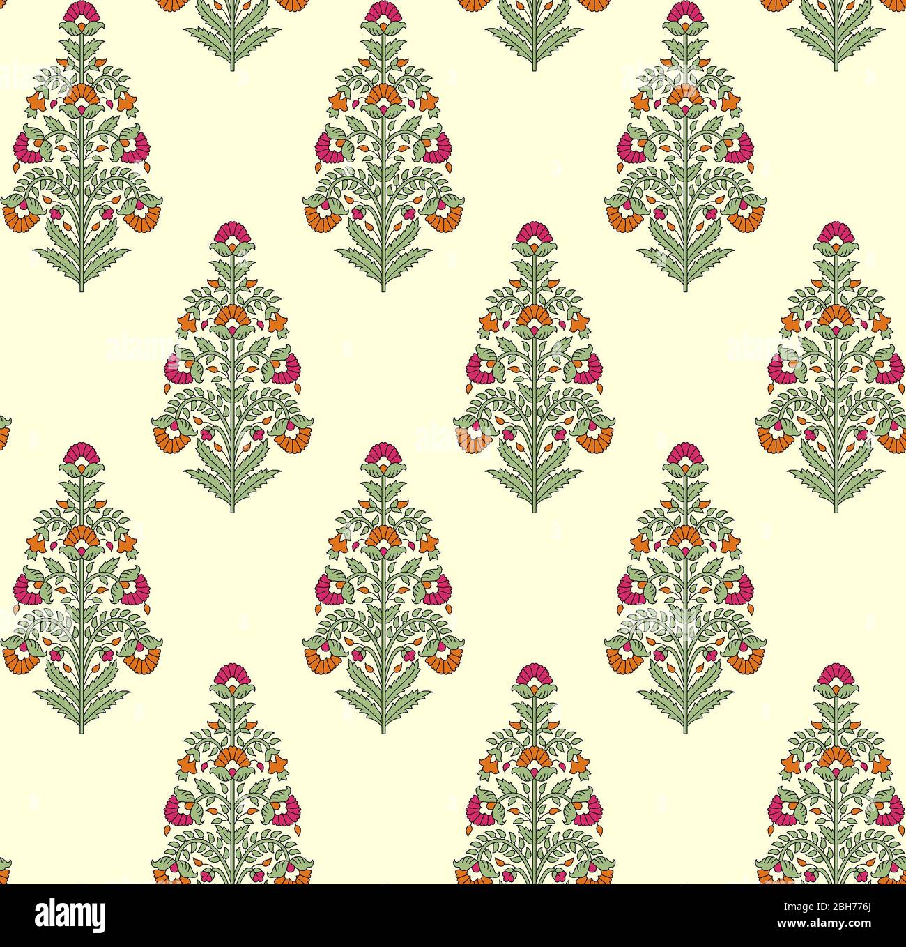 seamless mughal flower pattern Stock Photo - Alamy