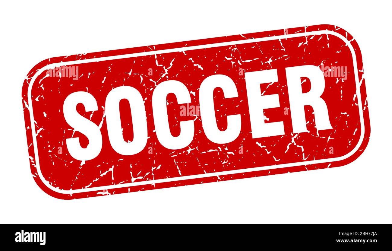soccer stamp. soccer square grungy red sign Stock Vector Image & Art ...